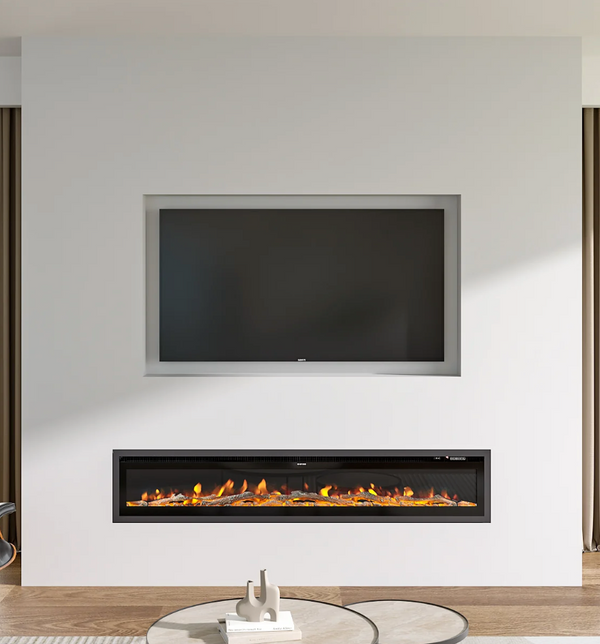 Versatile Media Wall LED Electric Fireplace Insert with Remote Control ...